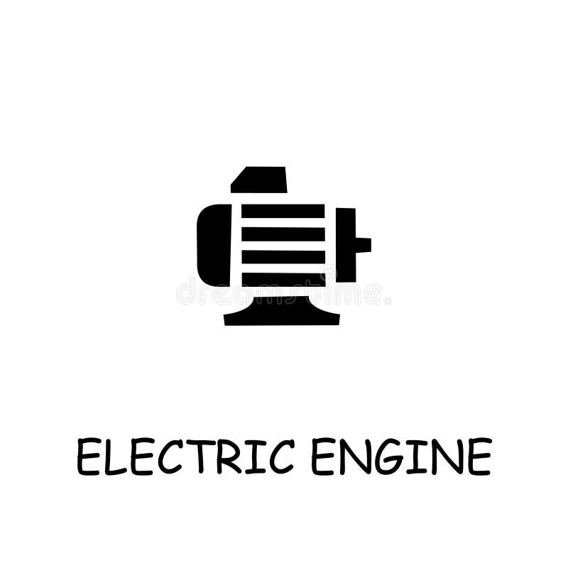 Electric Engine Flat Vector Icon Stock Illustration - Illustration of ...