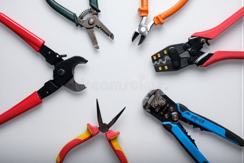 Electric Engineering Tools Round Composition Stock Photo - Image of ...