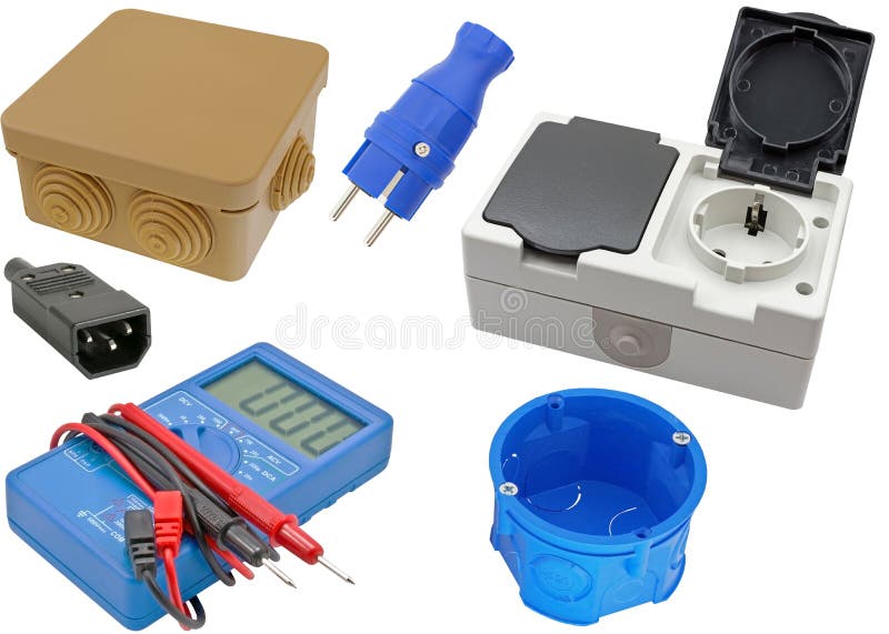 Electric Equipment on White Stock Photo - Image of engineer, cable ...