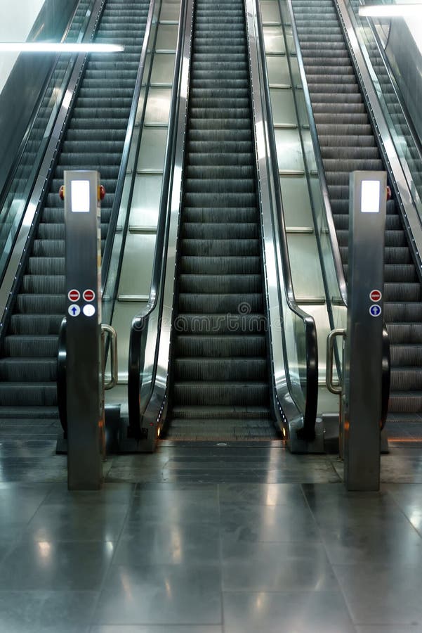 Electric Escalator in Metro. Stock Image - Image of europe, interior ...