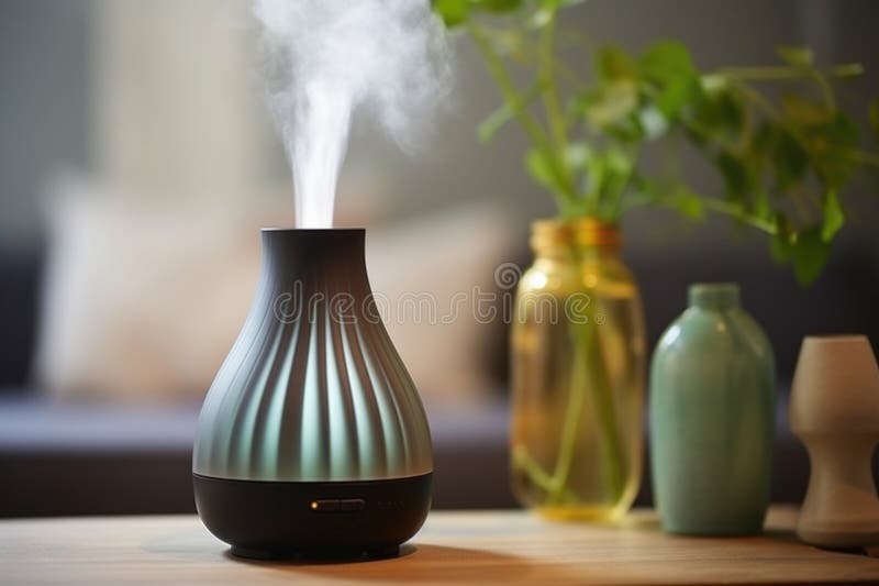Electric Essential Oil Diffuser Spreading Aromatic Mist Stock Photo ...