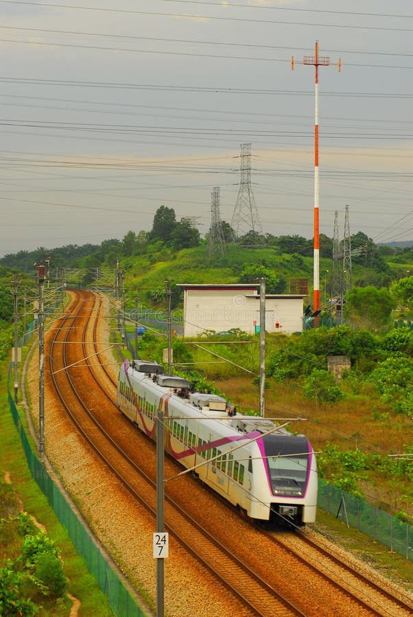 Electric Express Rail Link Train Stock Photo - Image of building, clean ...