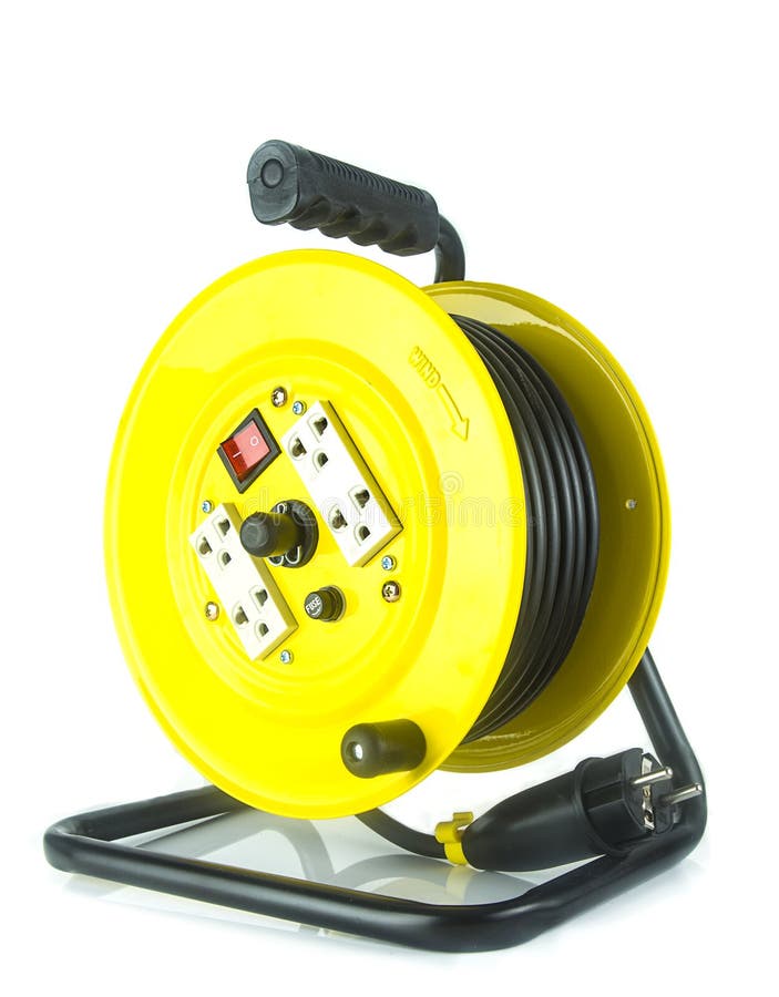 Electric Extension Cord with Plug Inserted into it from Which Grass and ...