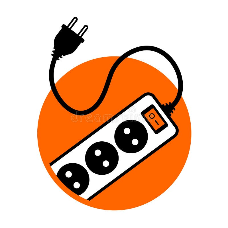 Electric extension cord stock vector. Illustration of power - 71886455