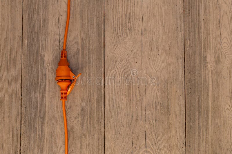 Electric Extension Cord and Power Connection in the Garden Stock Image ...