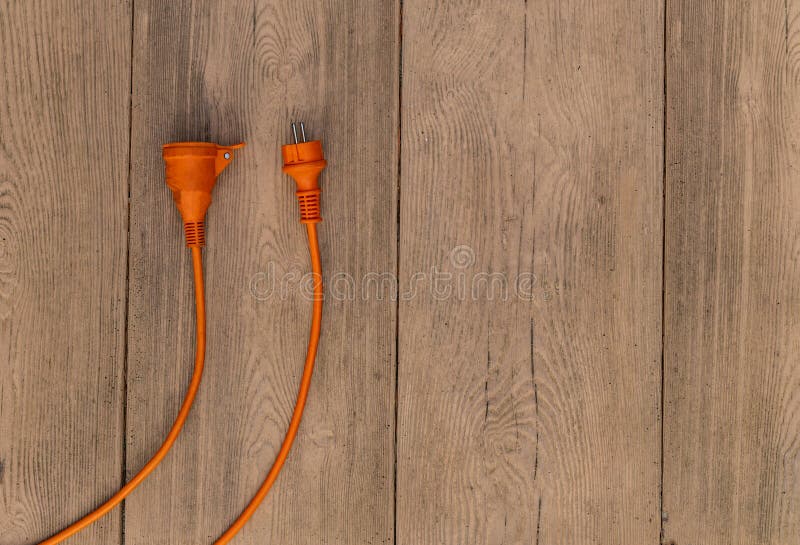 Electric Extension Cord and Power Connection in the Garden Stock Photo ...