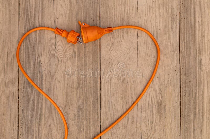 Electric Extension Cord and Power Connection in the Garden Stock Image ...