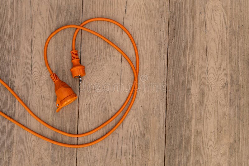 Electric Extension Cord and Power Connection in the Garden Stock Photo ...