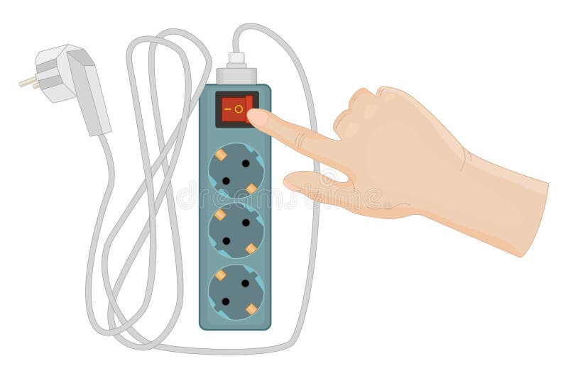 Electric Extension and Finger Pressing the Button on Electric Extension ...