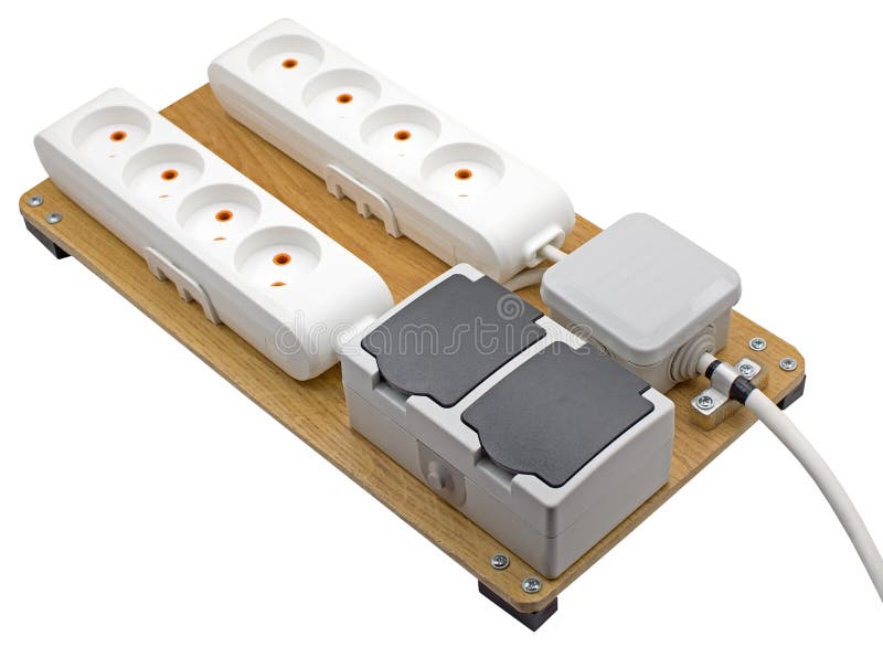 Electric Extension Isolated on White Stock Image - Image of cable ...