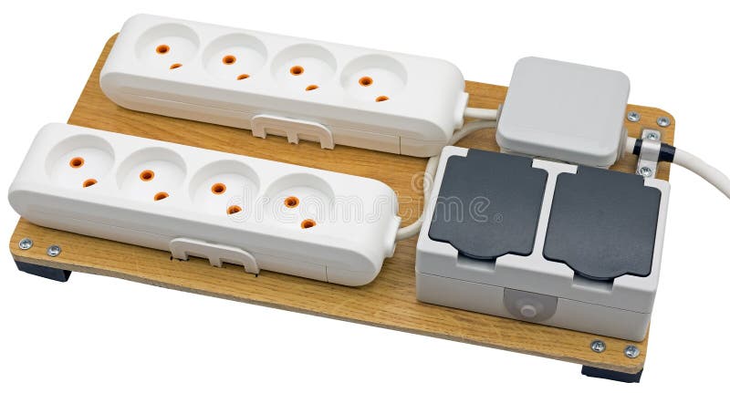 Electric Extension Isolated on White Stock Photo - Image of current ...