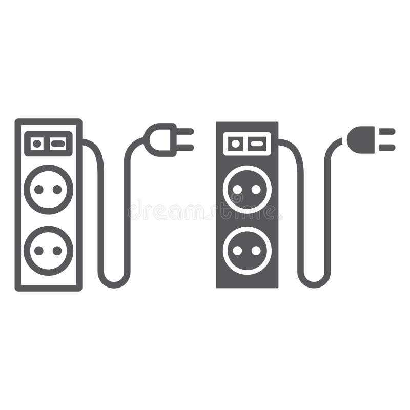 No Plug Glyph Icon, Prohibited and Forbidden, Do Not Connect Sign ...