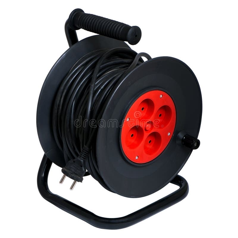 Electric Extension Cord with Plug Inserted into it from Which Grass and ...