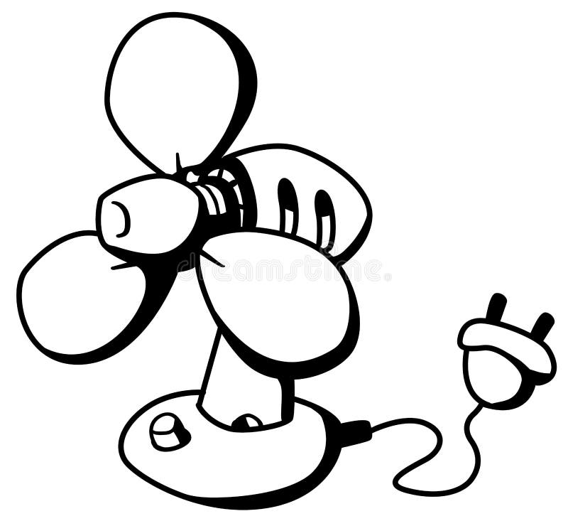 Electric Fan Cartoon stock vector. Illustration of horizontal - 233337171