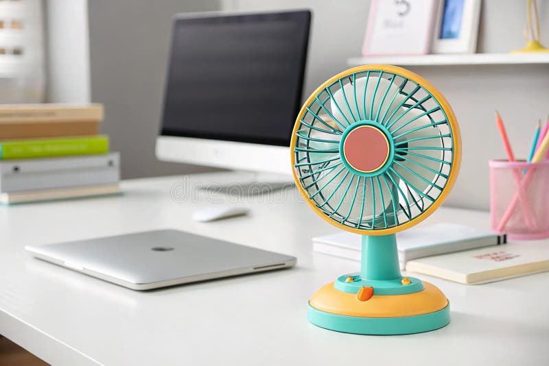 Electric Fan. Desk Fan Cartoon. Electric Table, Stroke Office ...