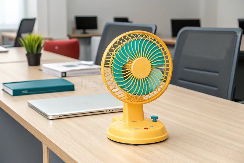 Electric Fan. Desk Fan Cartoon. Electric Table, Stroke Office ...