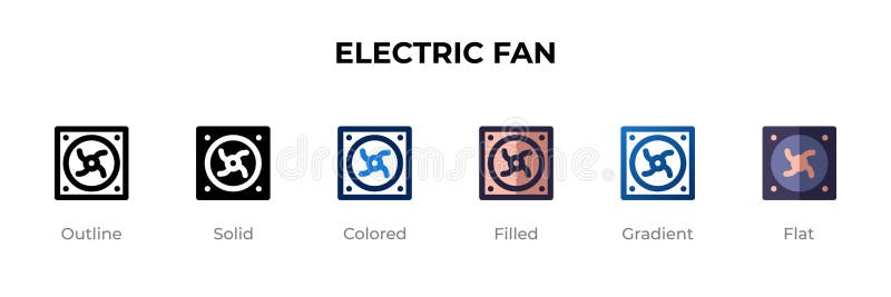 Electric Fan Icon in Different Style. Electric Fan Vector Icons ...