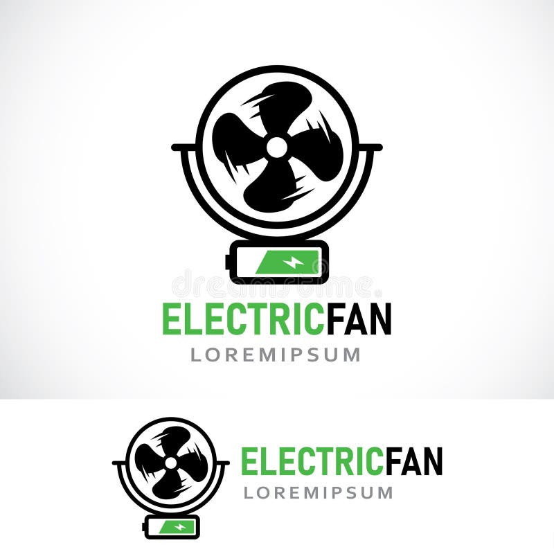 Electric Fan Logo Design Template Stock Vector - Illustration of bolt ...