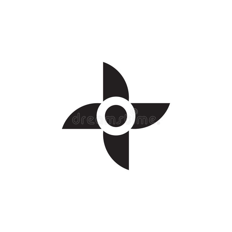 Electric Fan Propeller Icon Logo Design Template Stock Vector ...