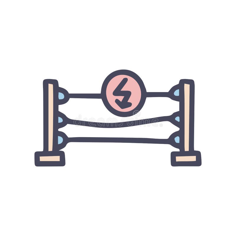 Electric fence sign stock vector. Illustration of electric - 26511562