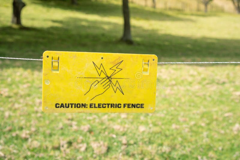 Electric Fence Sign stock image. Image of sign, warning - 169332141