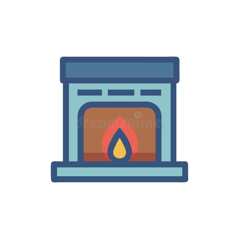 Electric Fireplace Insert for Home Renovations Stock Illustration ...