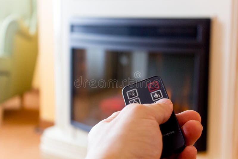 Electric Fireplace Remote Control Stock Image - Image of modern, remote ...