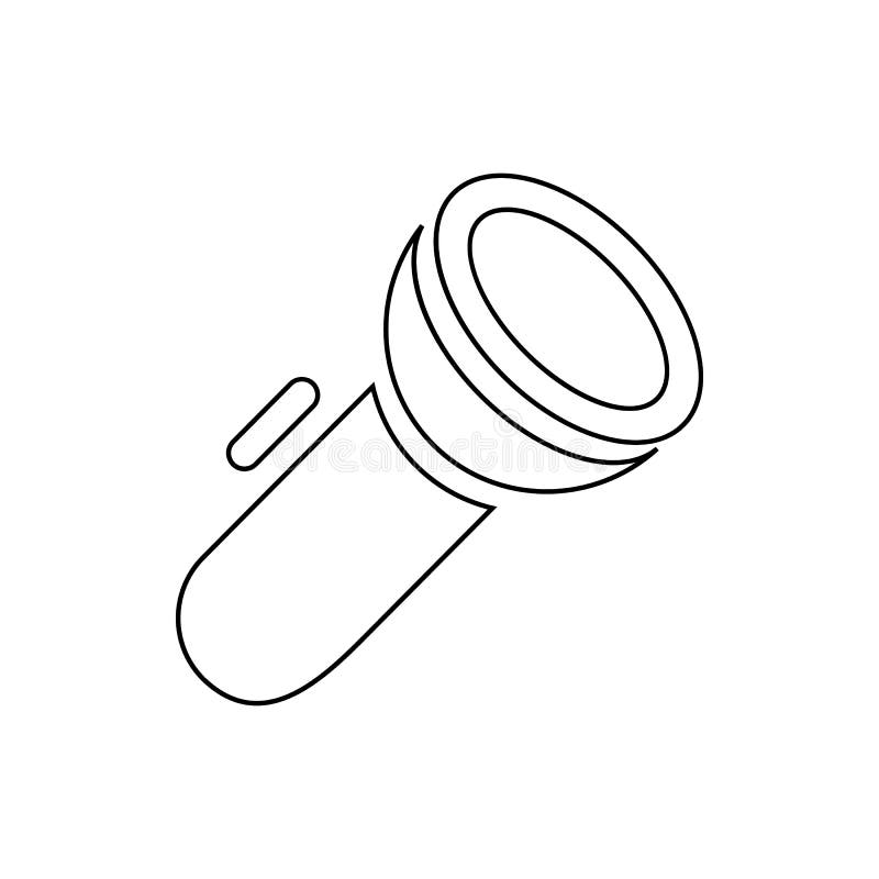 Electric Flashlight Icon, Outline Style Stock Vector - Illustration of ...