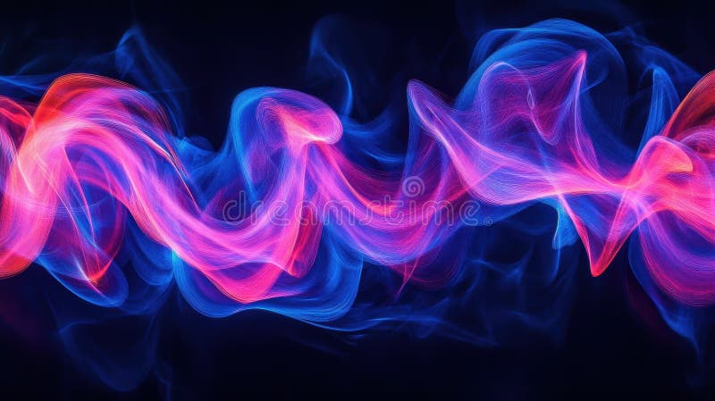 Electric Flow Abstract Pink and Blue Energy Wave on a Dark Backdrop ...