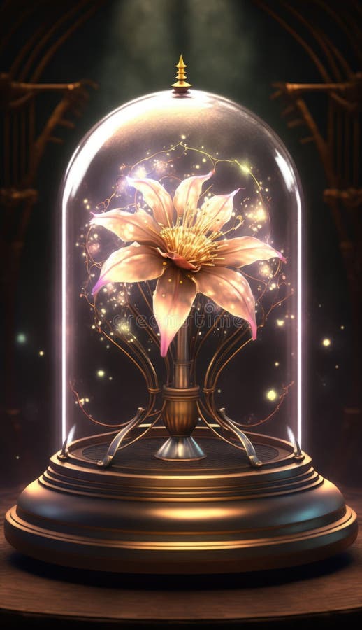 Electric Flower Inside a Crystal Bell Stock Illustration - Illustration ...