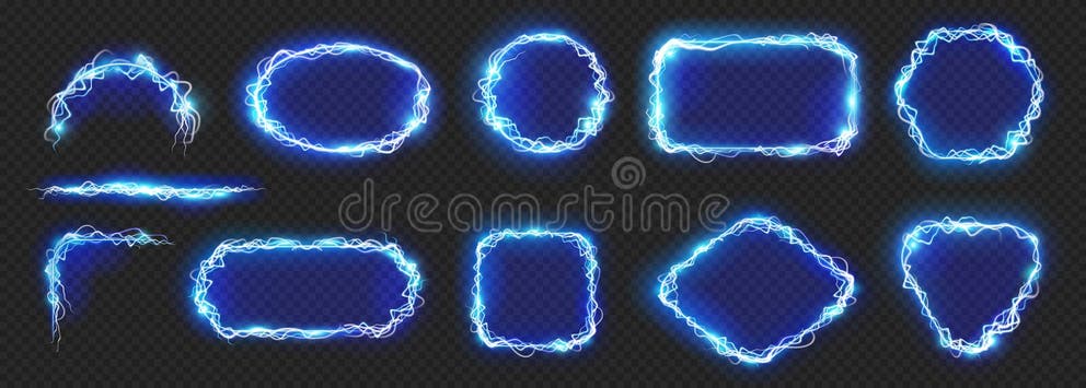 Electric Frames with Neon and Lightning Effect Stock Vector ...