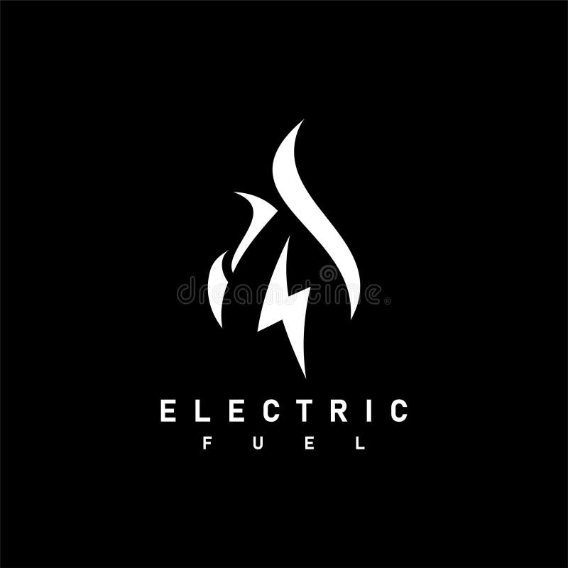 Electric Fuel Logo Icon Black and White Design Vector Stock ...