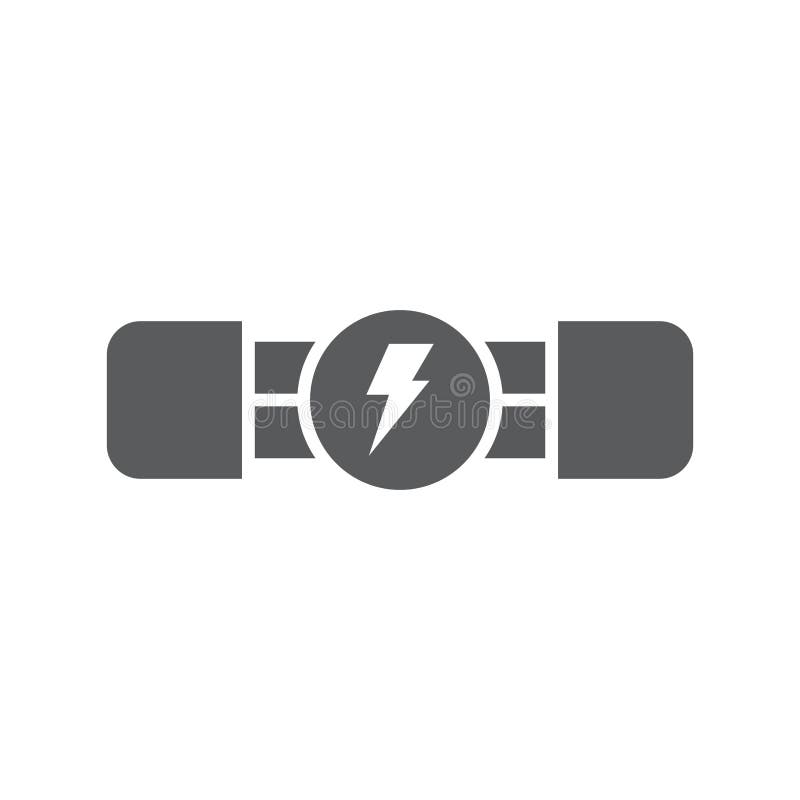 Electric Fuse Vector Icon Symbol Electronic Isolated on White ...