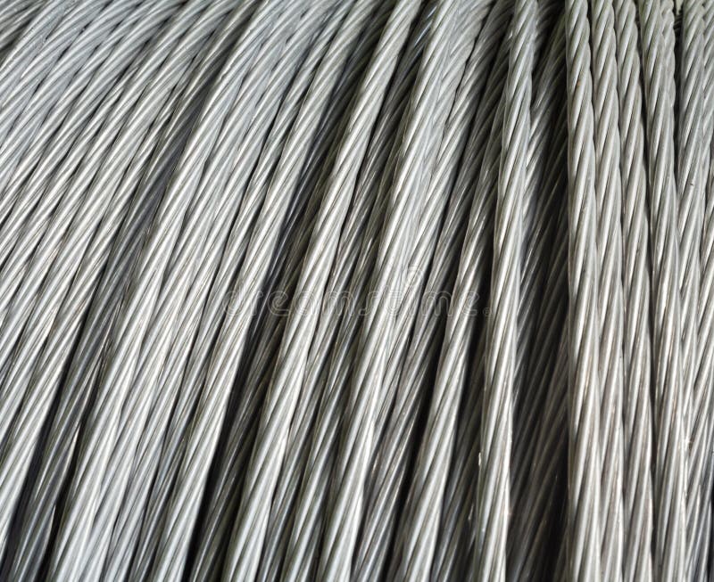 Electric Galvanized Steel Wire Stock Image - Image of coax, hawser ...