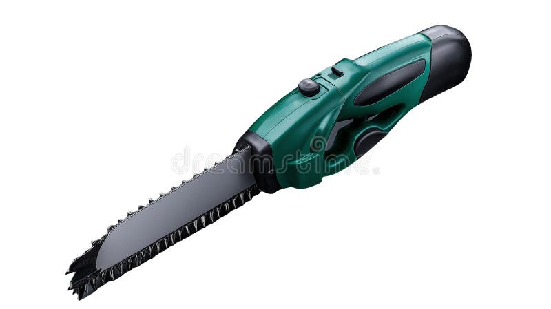 Electric Garden Saw with Ergonomic Handle on Transparent Background ...
