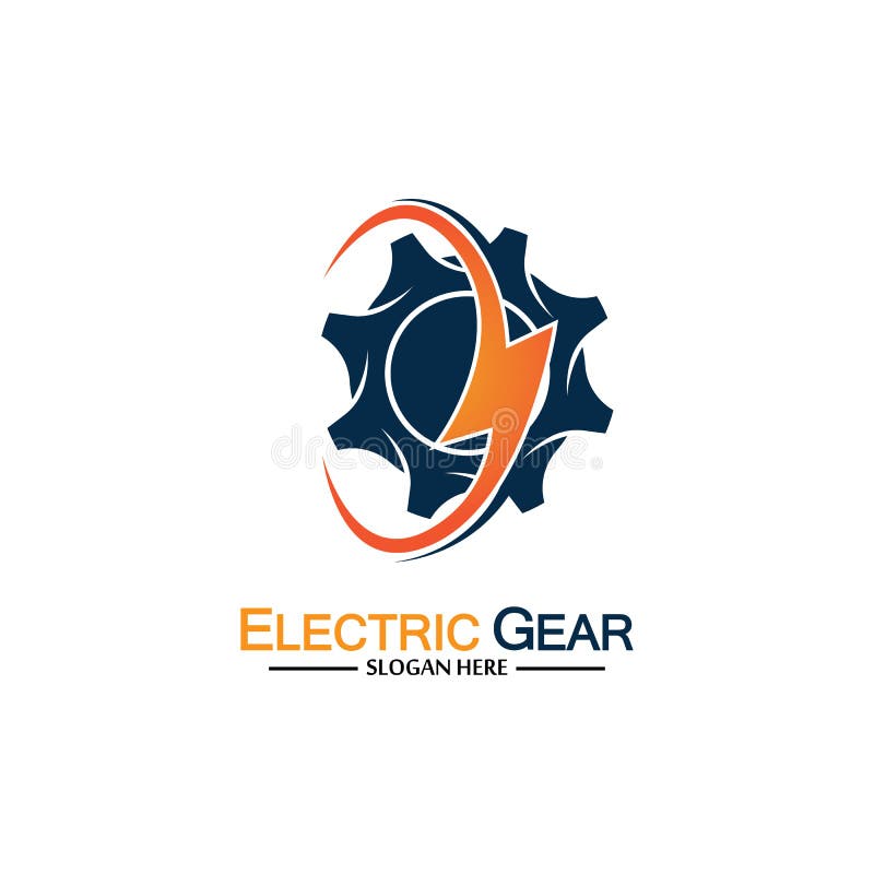 Electric Gear Vector Logo Template Illustration. Suitable for Business ...