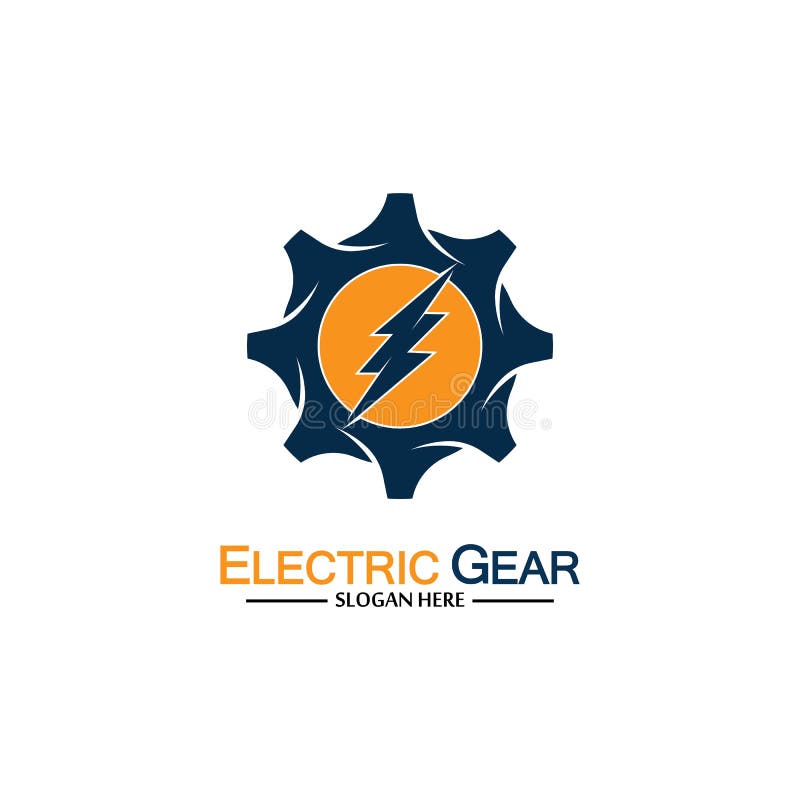 Electric Gear Vector Logo Template Illustration. Suitable for Business ...