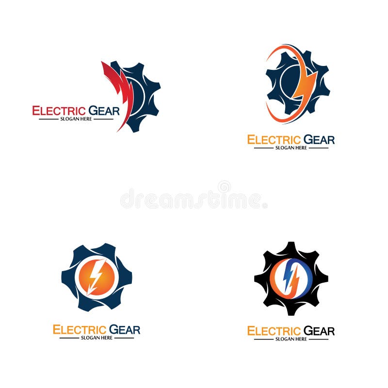 Electric Gear Vector Logo Template Illustration. Suitable for Business ...