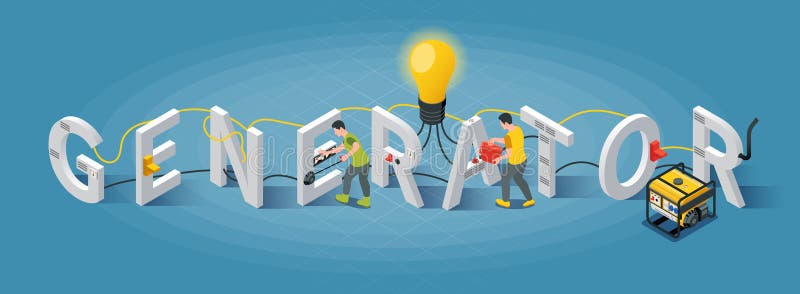 Electric Generator Concept stock vector. Illustration of energy - 277986285