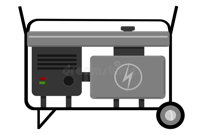 An Electric Generator on Fuel on a White Background Vector Illustration ...