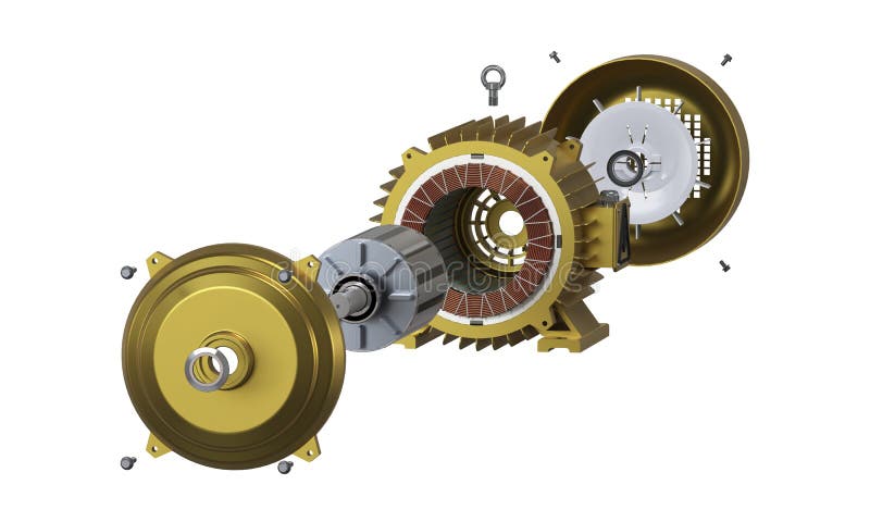 Electric Generator High Efficiency Class, 3D Illustration Stock ...