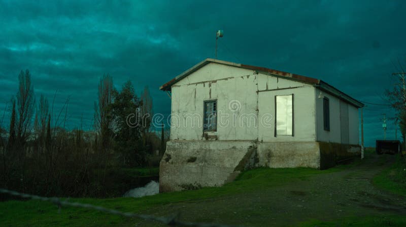 Electric Generator House in the Camp Field Stock Photo - Image of house ...