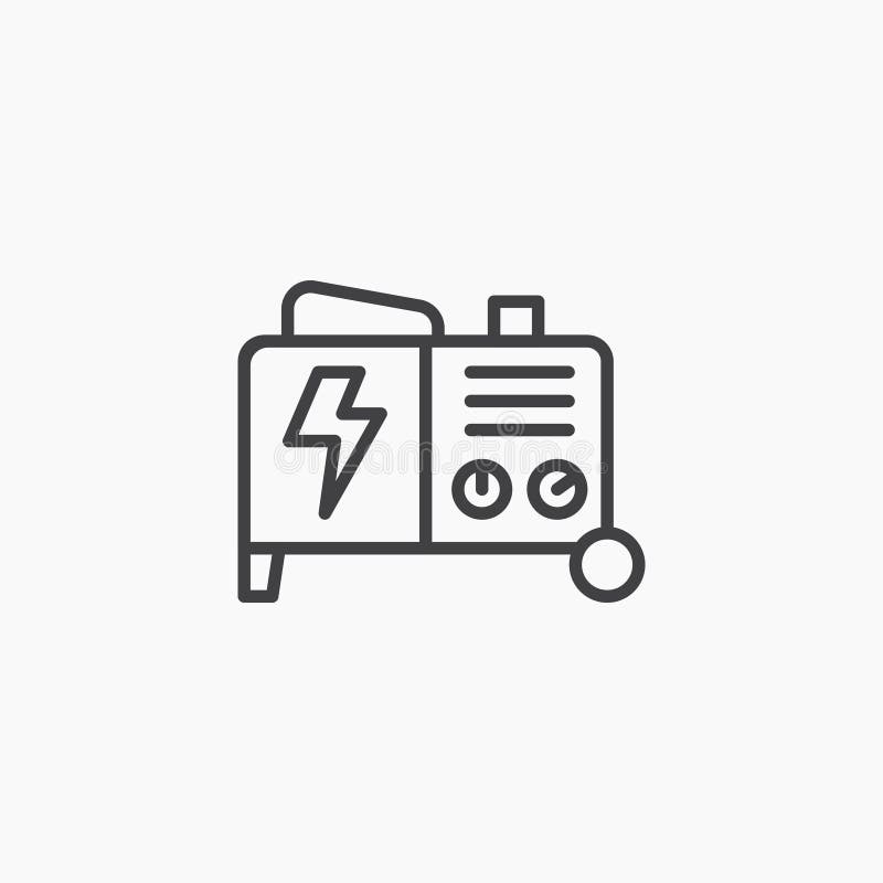 Electric Generator Icon Vector Stock Vector - Illustration of diesel ...