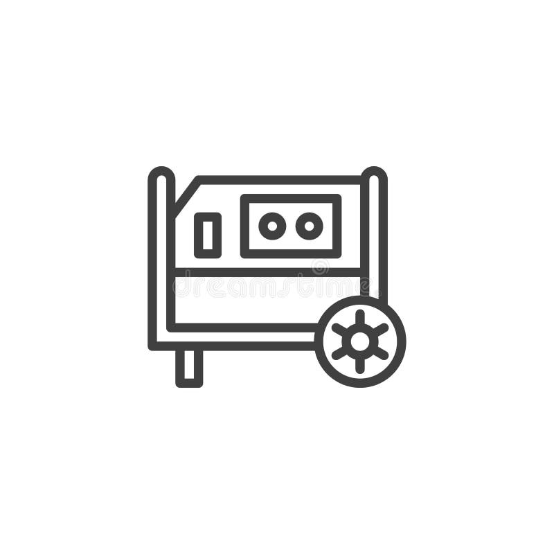 Electric Generator Line Icon Stock Vector - Illustration of perfect ...