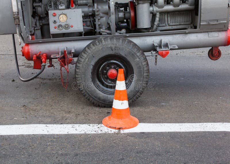 Electric Generator and Traffic Cone Stock Image - Image of machine ...