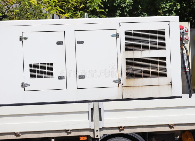 Electric Generator on a Trailer Outdoor Stock Photo - Image of electric ...