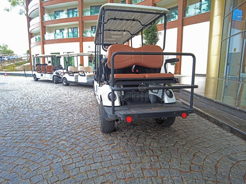 Electric Golf Car in the Summer Resort Editorial Image - Image of ...