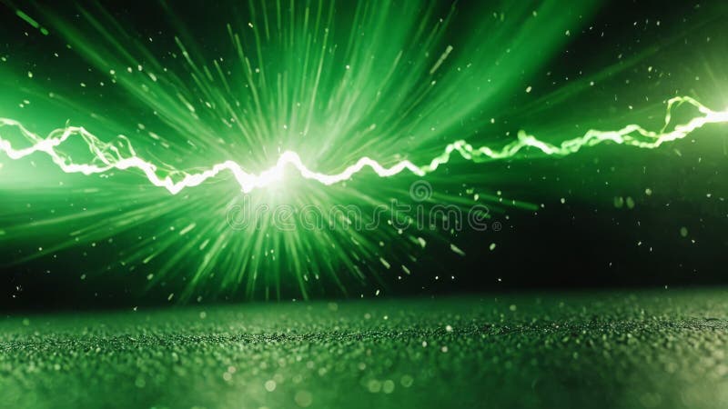 Electric Green Energy Beam Radiating with Dynamic Light and Intensity ...