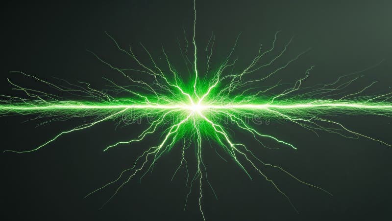 Electric Green Energy Strikes Across Dark Background Power and Intense ...