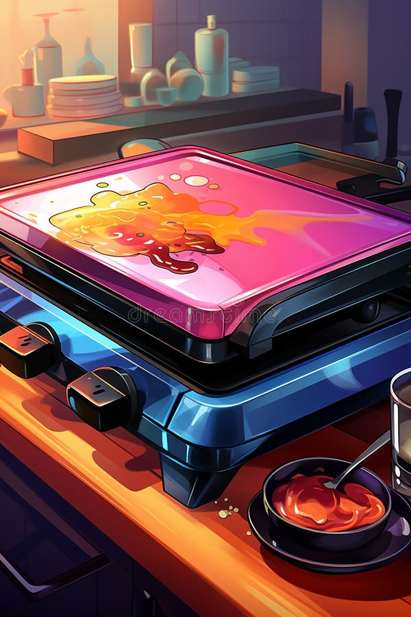 Electric Griddle stock illustration. Illustration of modern - 296378152